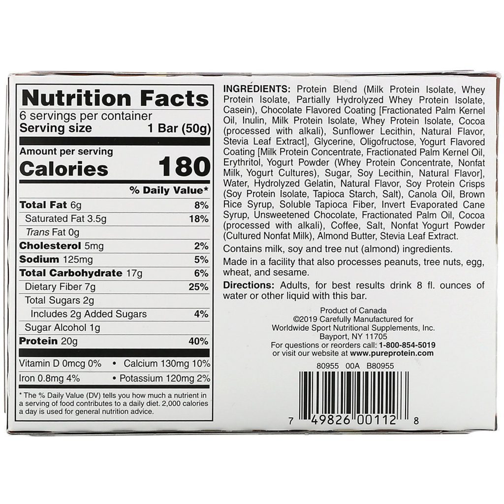 Pure Protein Bars Nutrition Facts - Health Benefited